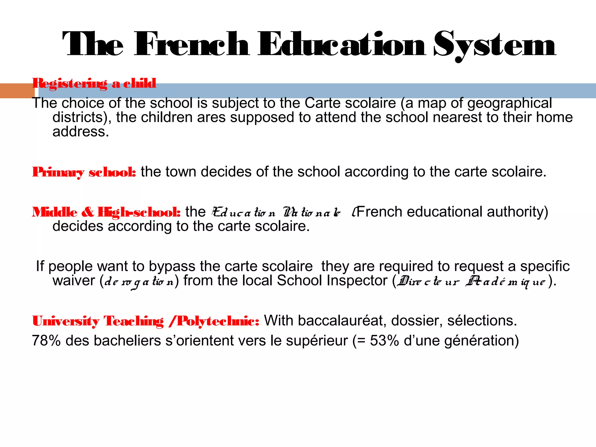 The french school system sd | PPT