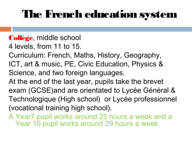 The french school system sd | PPT