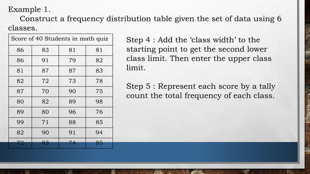 The Frequency distribution table.pptx | Homework and Study | Education