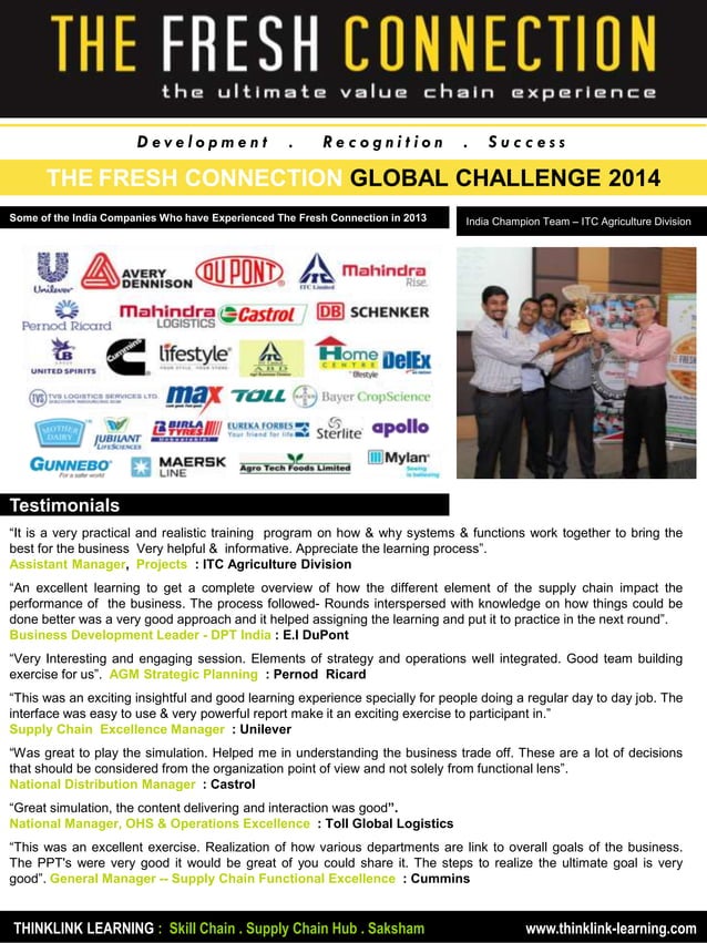 The fresh connection global challenge 2014 brochure | PDF