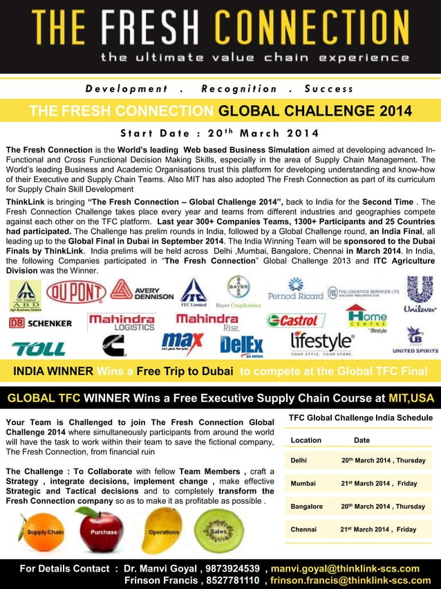 The fresh connection global challenge 2014 brochure | PDF