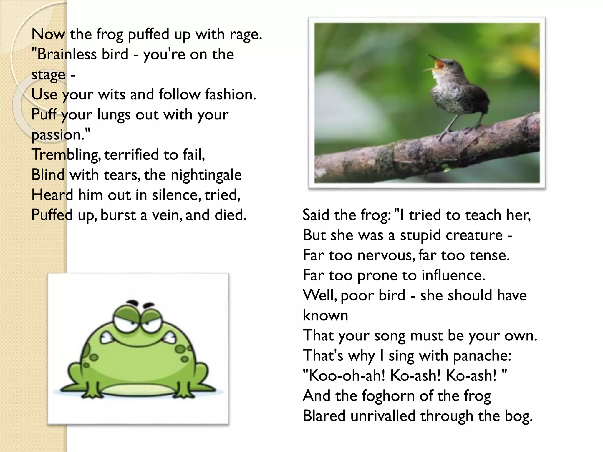The Frog and the Nightingale by Vikram Seth | PPSX