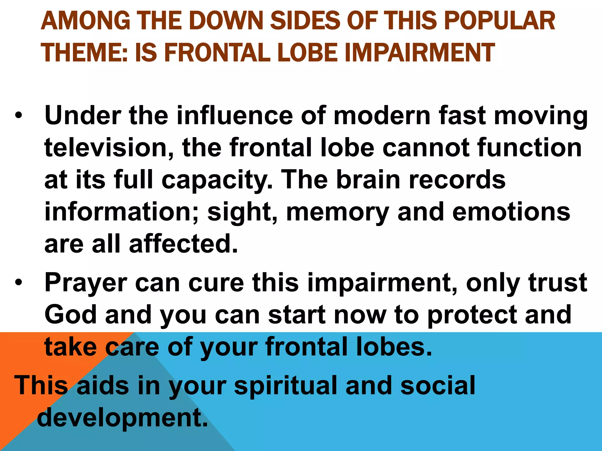 The frontal lobe and sins effects | PPTX | Brain and Nervous System ...