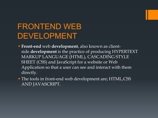 The frontend, what is the fuss all | PPT