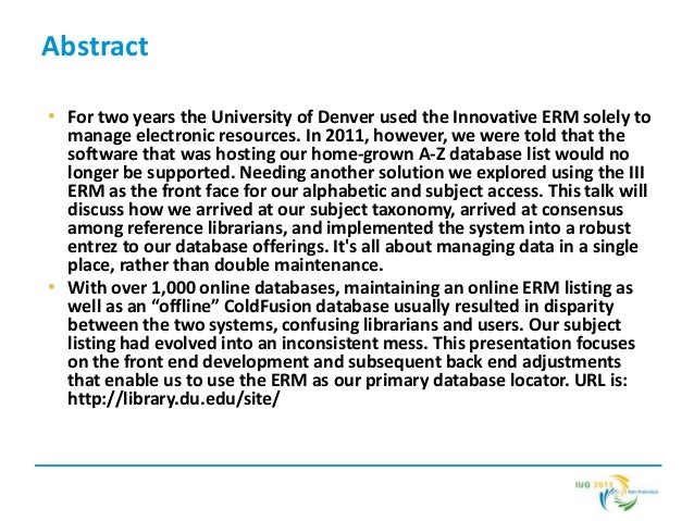 The Front Face of the ERM