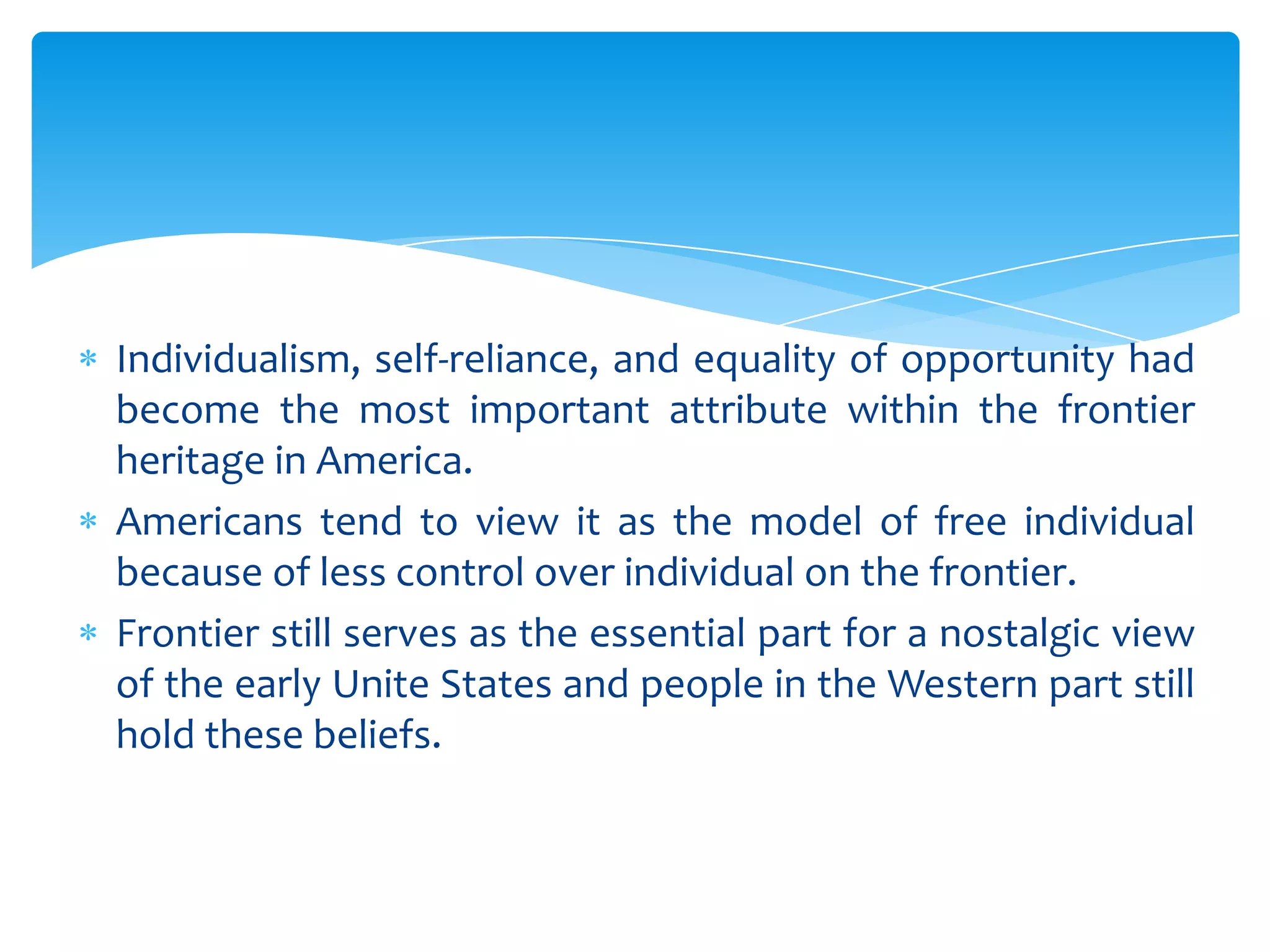American Studies - The Frontier Heritage | PPTX