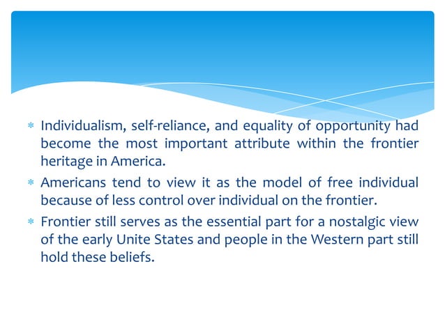 American Studies - The Frontier Heritage | PPTX