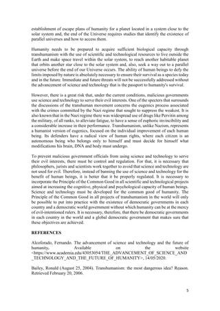 THE FRONTIERS OF SCIENCE TO INCREASE THE COGNITIVE, PHYSICAL AND ...