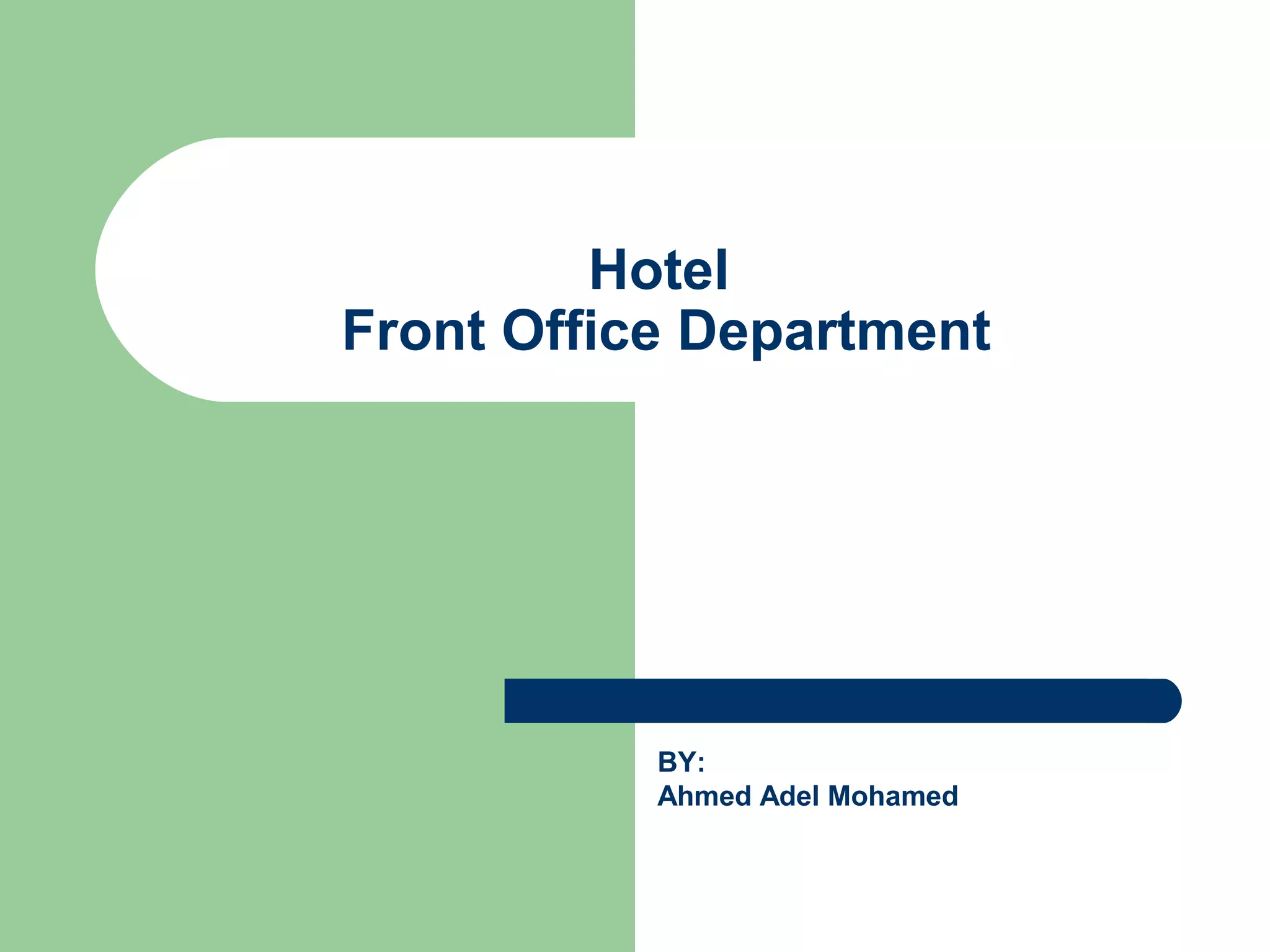 The front office department | PPT