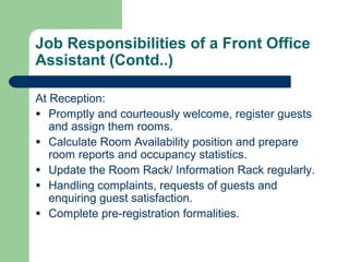 The front office department | PPT