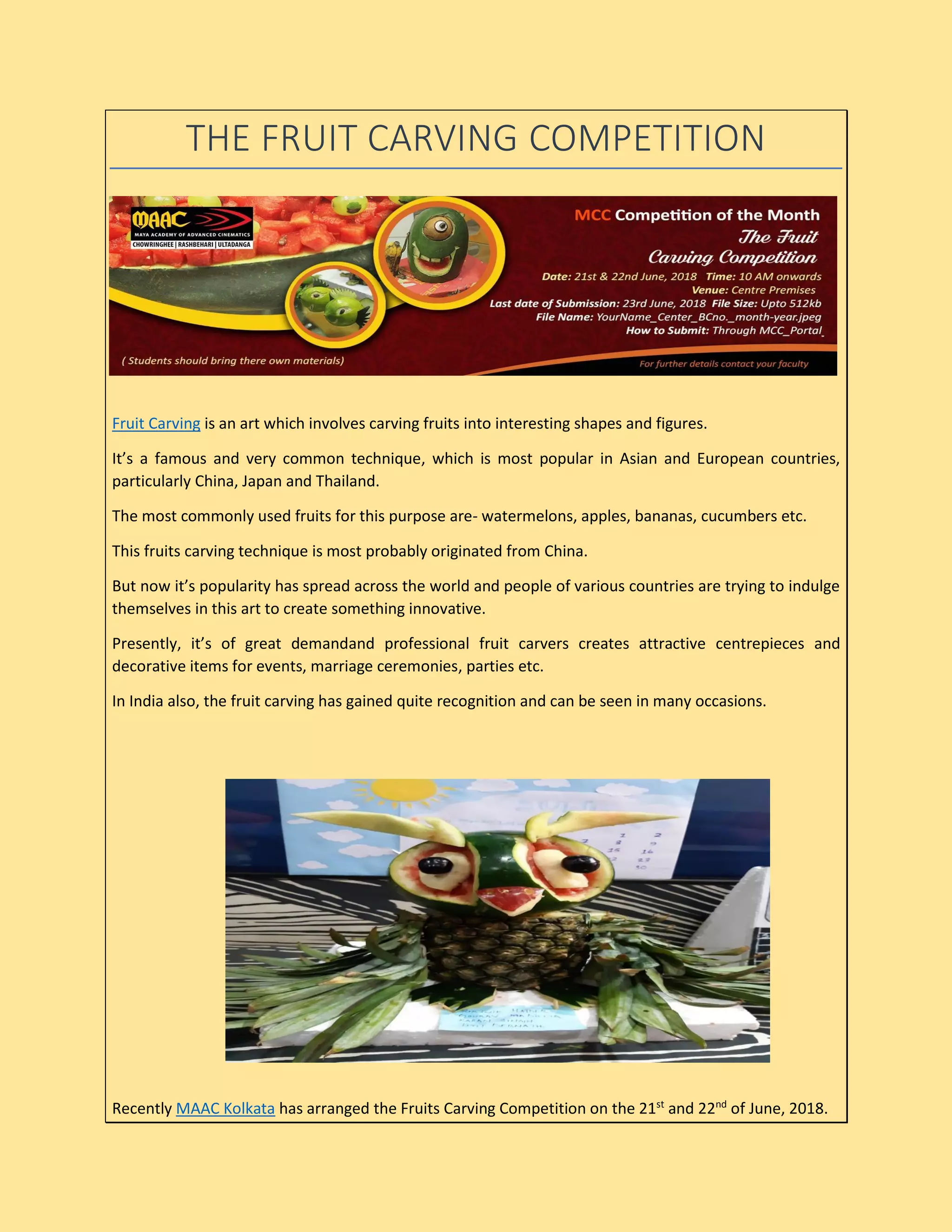 THE FRUIT CARVING COMPETITION | PDF