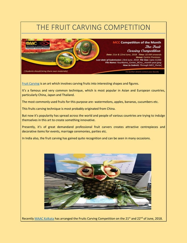 THE FRUIT CARVING COMPETITION | PDF | Gardening | Home & Garden