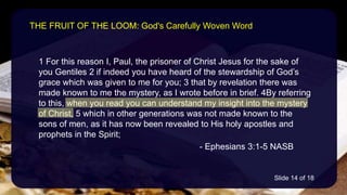 The Fruit of the Loom | PPTX | Christianity | Religion & Spirituality