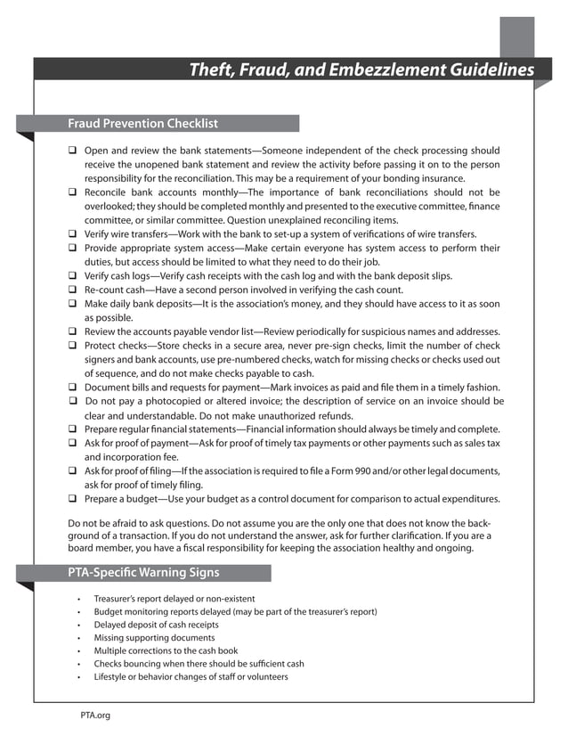 Theft, Fraud, and Embezzlement Guidelines | PDF