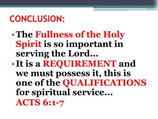The Fullness of the Holy Spirit | PPTX