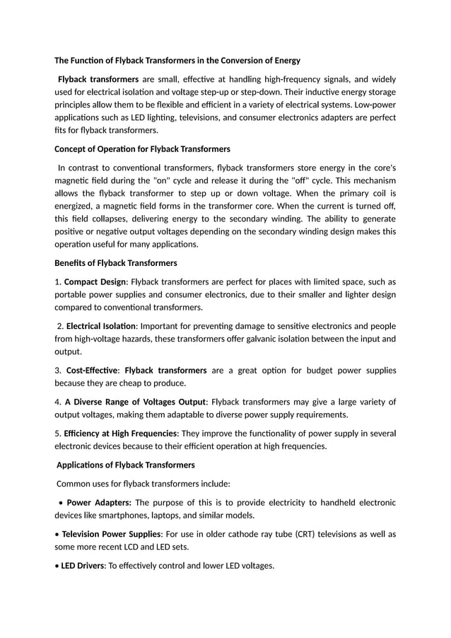 The Function of Flyback Transformers in the Conversion of Energy.docx