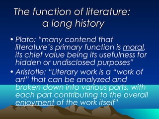 The function of literature | PPT