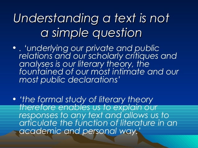 The function of literature