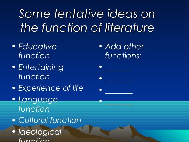 The function of literature