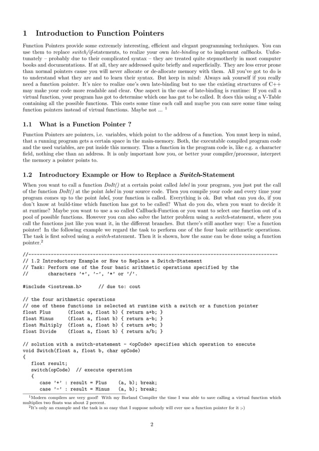 The Function Pointer Tutorials Pdf Programming Languages Computing