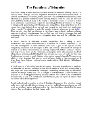 The functions of education | DOCX