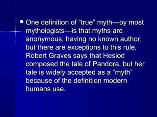 The functions of myth | PPT
