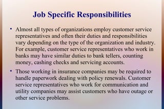 The functions of the customer care department | PPT