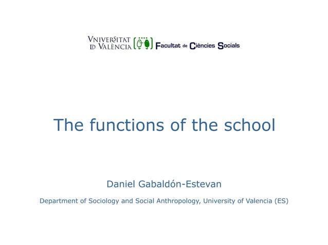 The functions of the school | PDF | Education