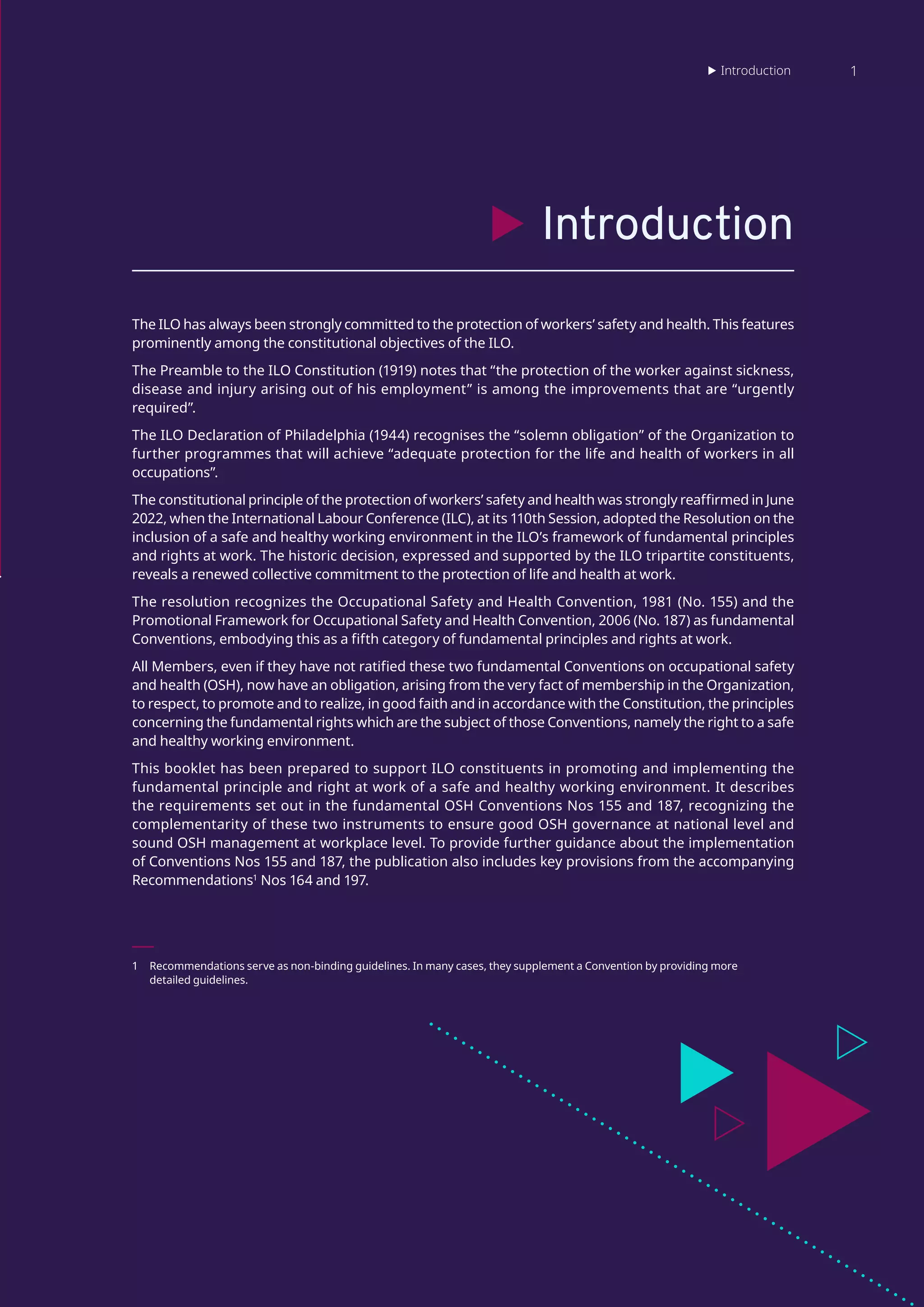 The fundamental conventions on occupational safety and health - ILO | PDF