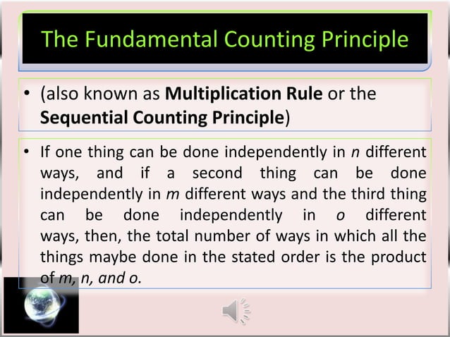 The fundamental counting principle | PPTX