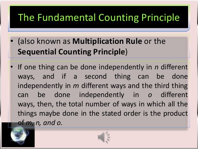 The fundamental counting principle