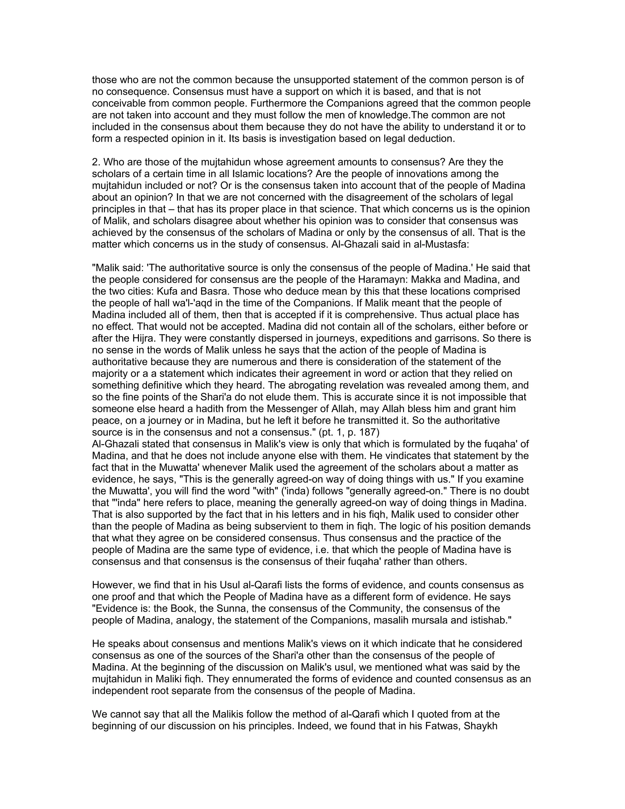 The Fundamental Principles Of Imam Malik's Fiqh | RTF