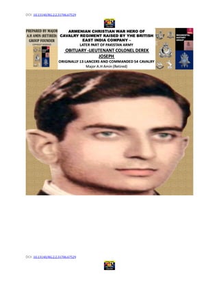 The funeral of armenian christian war hero colonel derek joseph | PDF