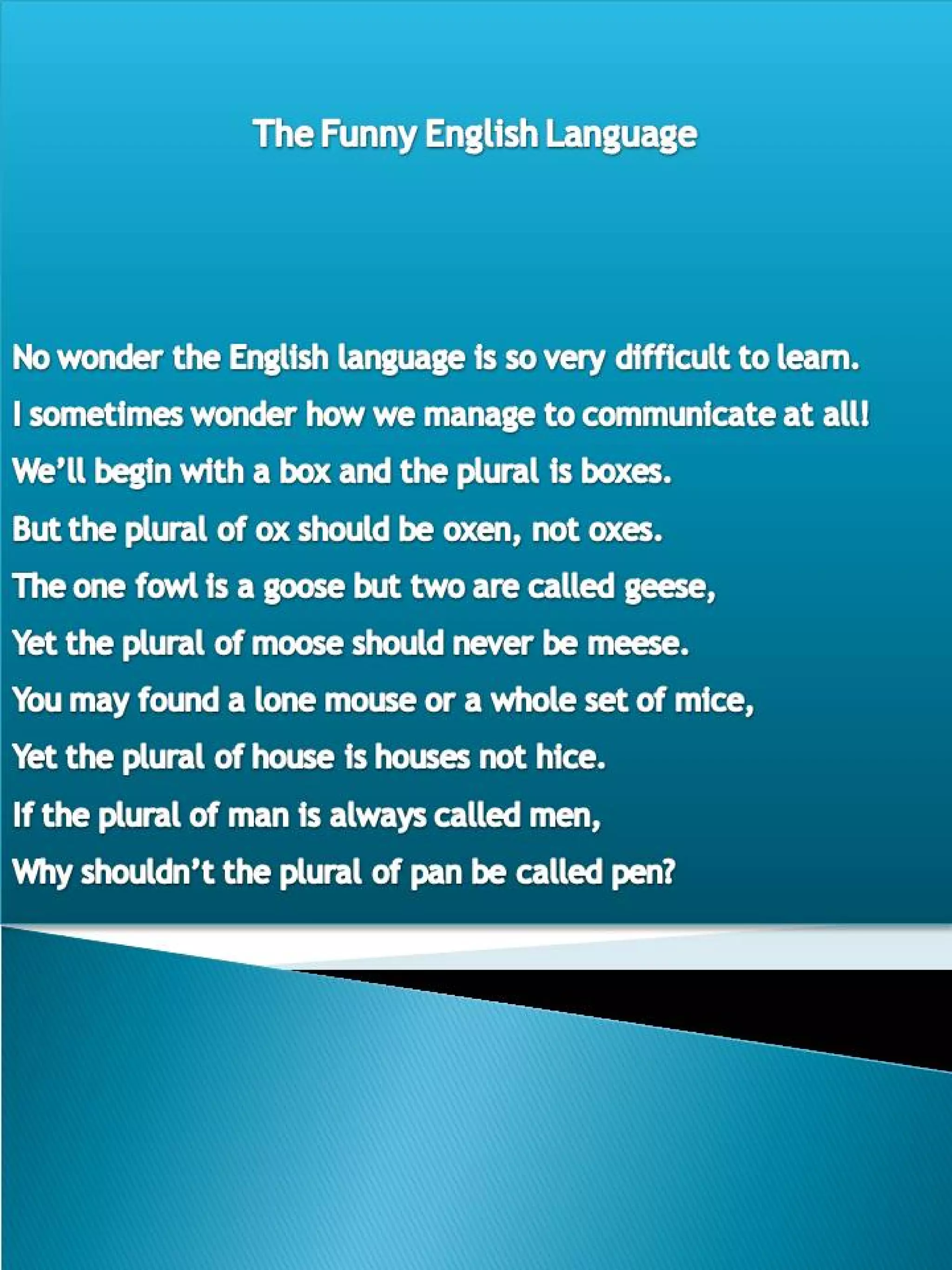 The funny english language | PDF