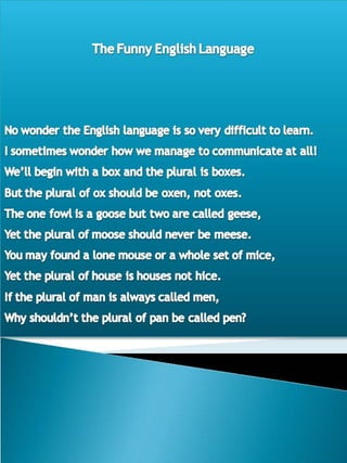 The funny english language | PDF