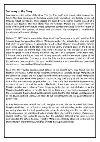 The Fun They Had Answers-NCERT-Beehive-Class 9.docx