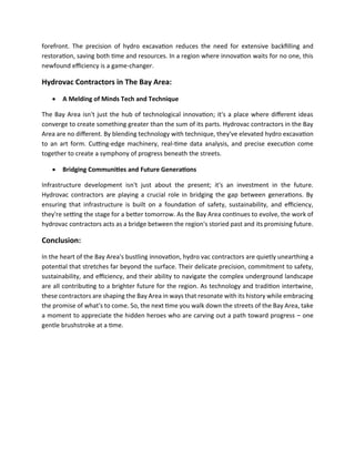 The Future Hydrovac Contractors Revolutionizing The Bay Area | PDF ...
