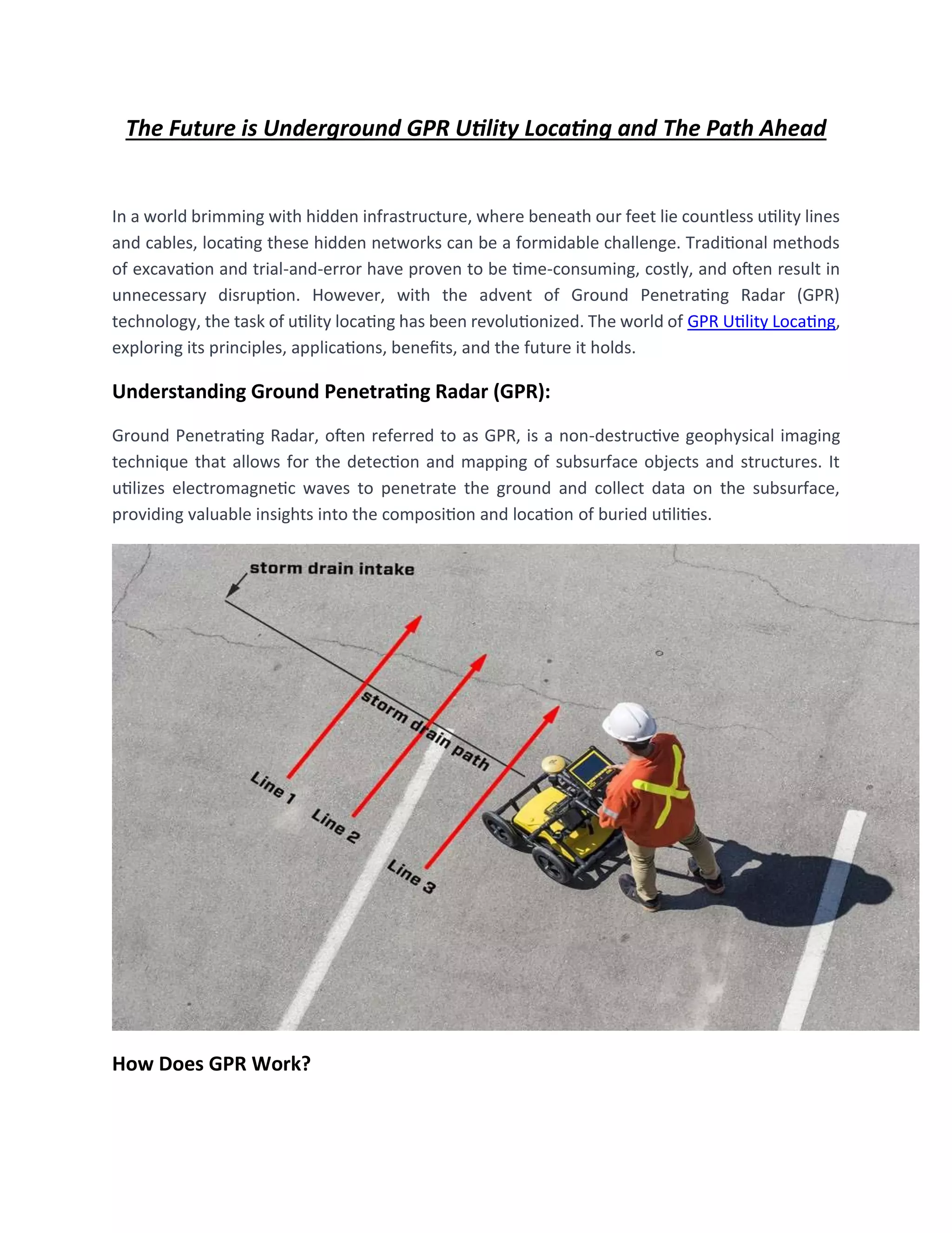The Future is Underground GPR Utility Locating and The Path Ahead | PDF