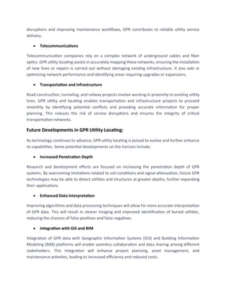 The Future is Underground GPR Utility Locating and The Path Ahead | PDF