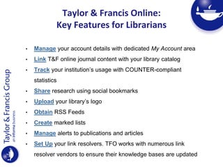 Taylor & Francis: The Future Landscape of Taylor & Francis Online ...