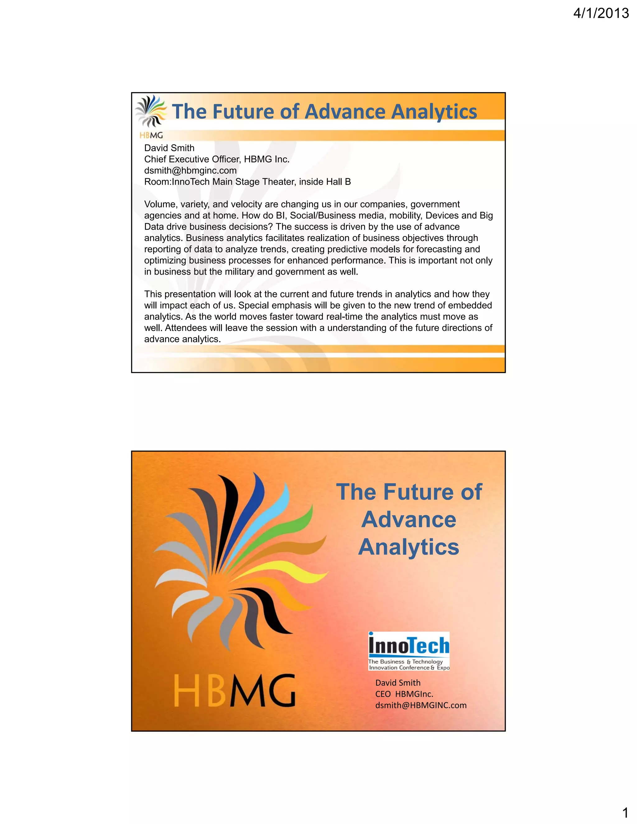 The Future of Advance Analytics | PDF
