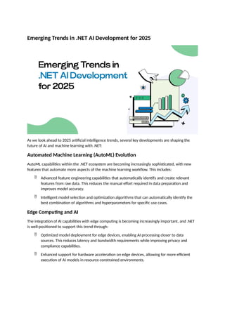 The Future of AI and Machine Learning with .NET Framework in 2025 | PPTX