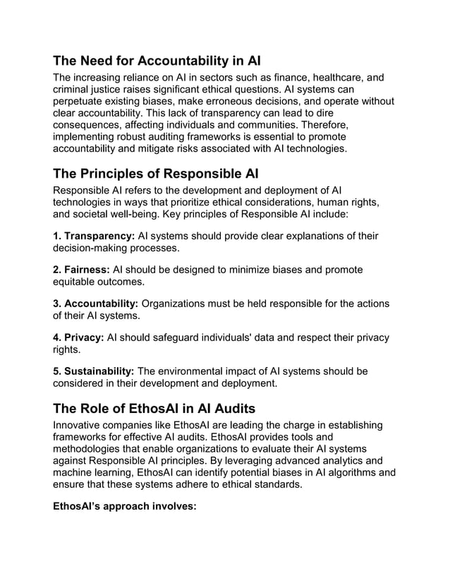The Future of AI Audit: Ensuring Accountability in Artificial ...