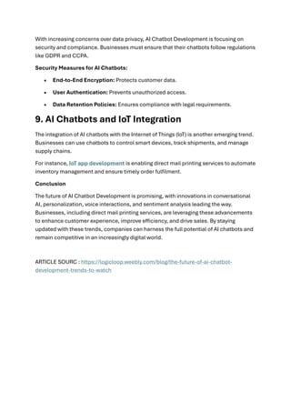 The Future of AI Chatbot Development: Trends to Watch | PDF