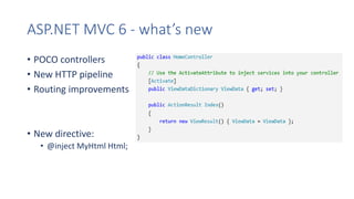 The future of ASP.NET / CodeCamp/Iasi 25 Oct 2014 | PPT