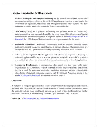 The Future of BCA: Trends and Opportunities | PDF