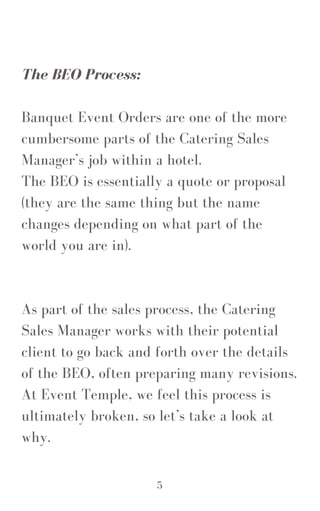 The Future of Banquet Event Orders (BEOs) | PDF