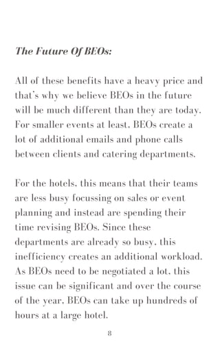 The Future of Banquet Event Orders (BEOs) | PDF