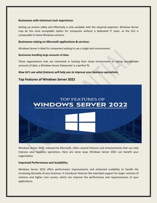 The Future of Business Efficiency: Windows Server 2022 Unveiled | PDF