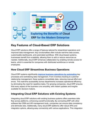The Future of Business Management: How Cloud ERP Systems Are Transforming Workflows | PDF